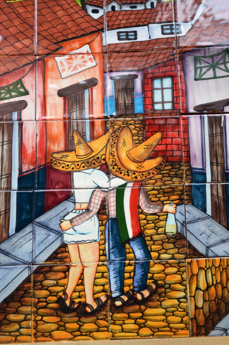 35 pieces Mexican Tile Wall Mural | Etsy