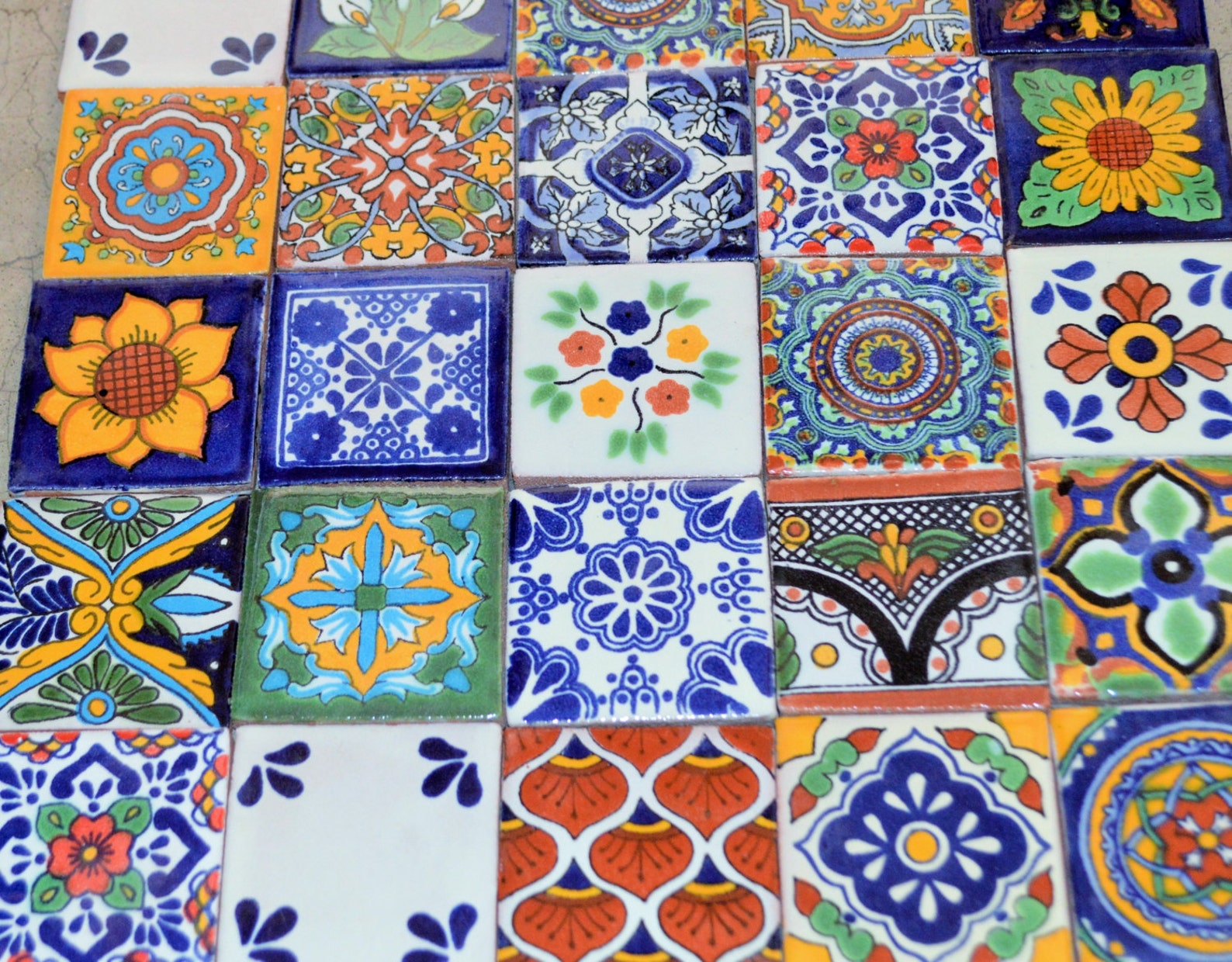 25 Mexican Talavera Tiles Handmade Hand Painted 2 x - Etsy