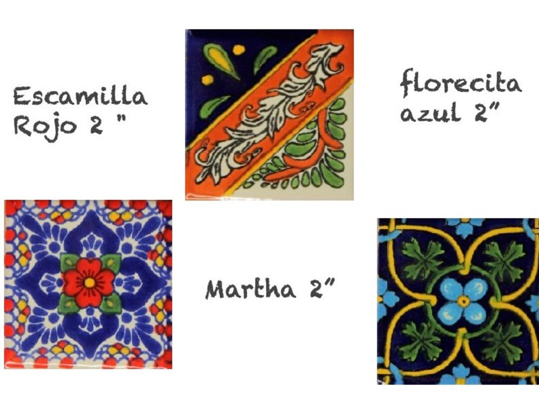 12 Talavera Tiles 2 x 2 With 3 Designs - Etsy