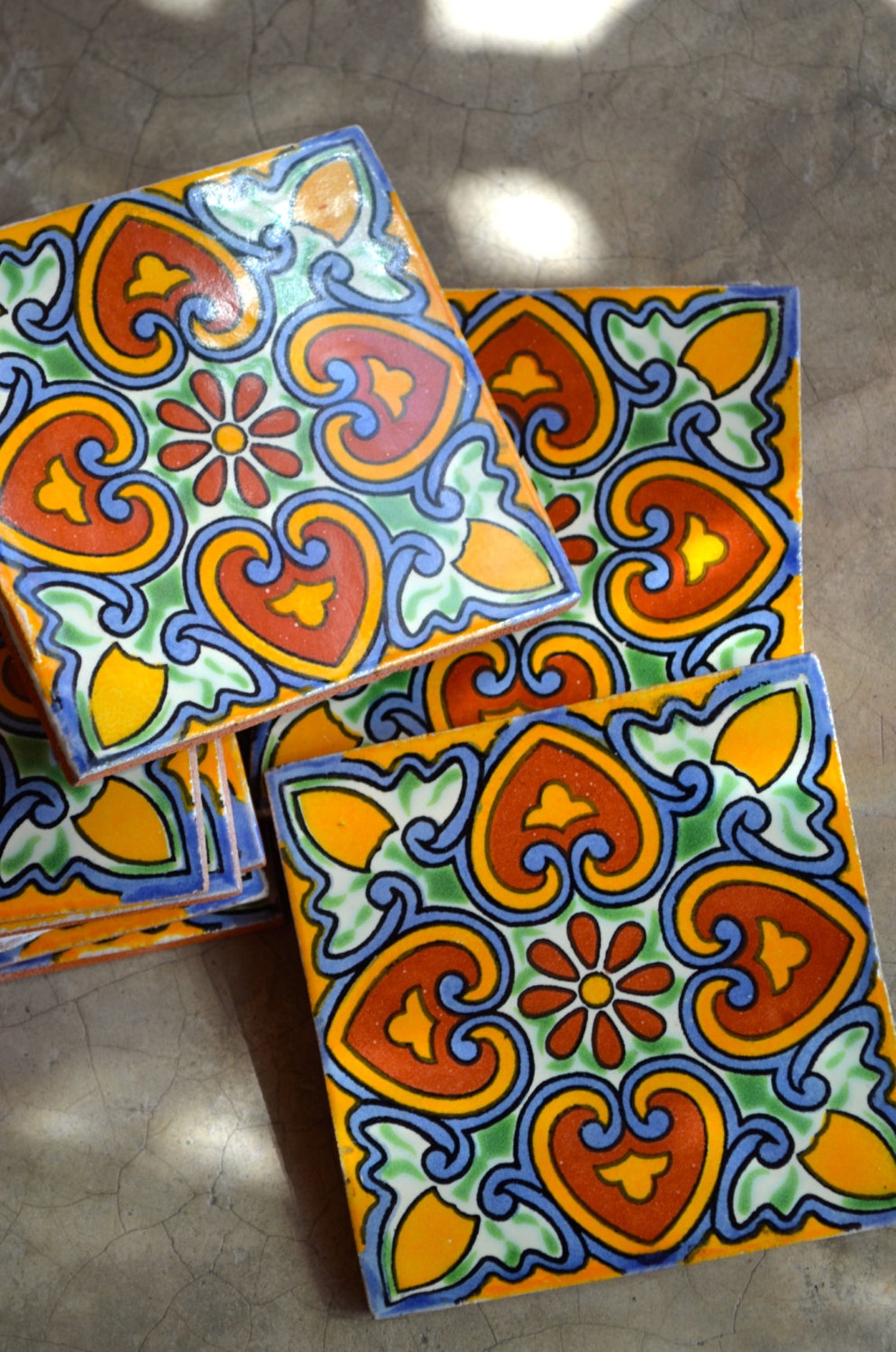 90 Mexican Talavera Tiles. Hand Made-hand Painted 4 x - Etsy
