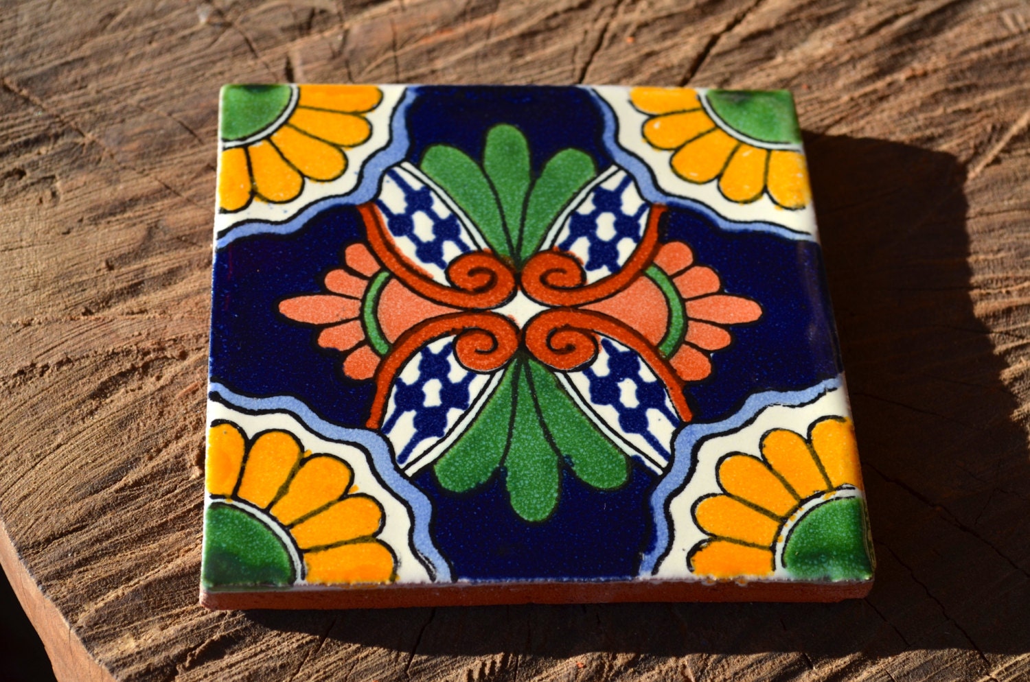 12 Mexican Talavera Tiles Handmade, Hand Painted 4 "x 4" - Etsy
