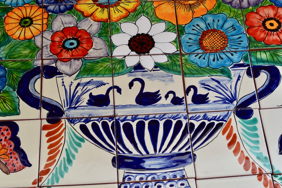 35 Pieces Mexican Tile Wall Mural | Etsy