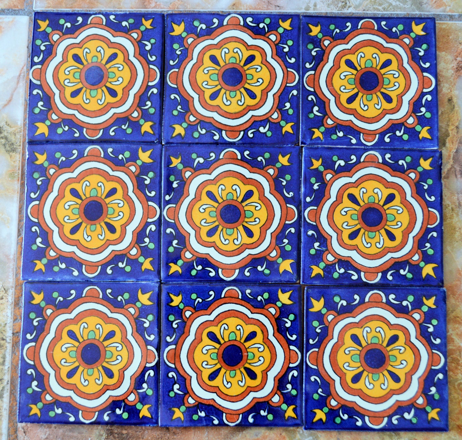 90 azulejos mexicanos. Pintados a mano 4x4 - Etsy España