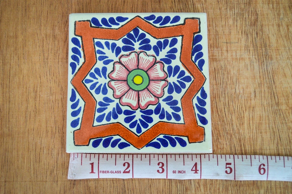 50 Mexican Talavera Tiles handmade Hand painted 4 X | Etsy