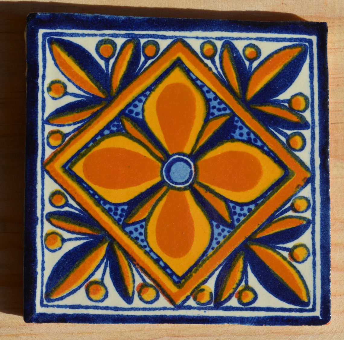 12 Mexican Talavera Tiles Handmade Hand Painted 4 x - Etsy