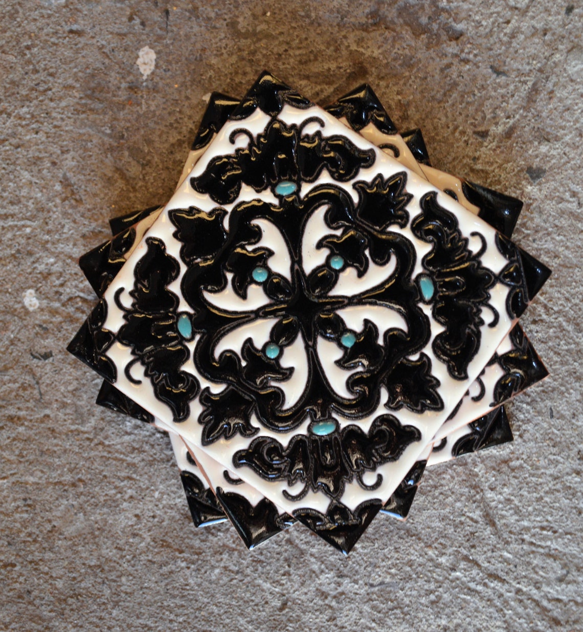 10 Mexican Talavera Tiles Handmade- Hand Painted 4 "x 4" - Etsy