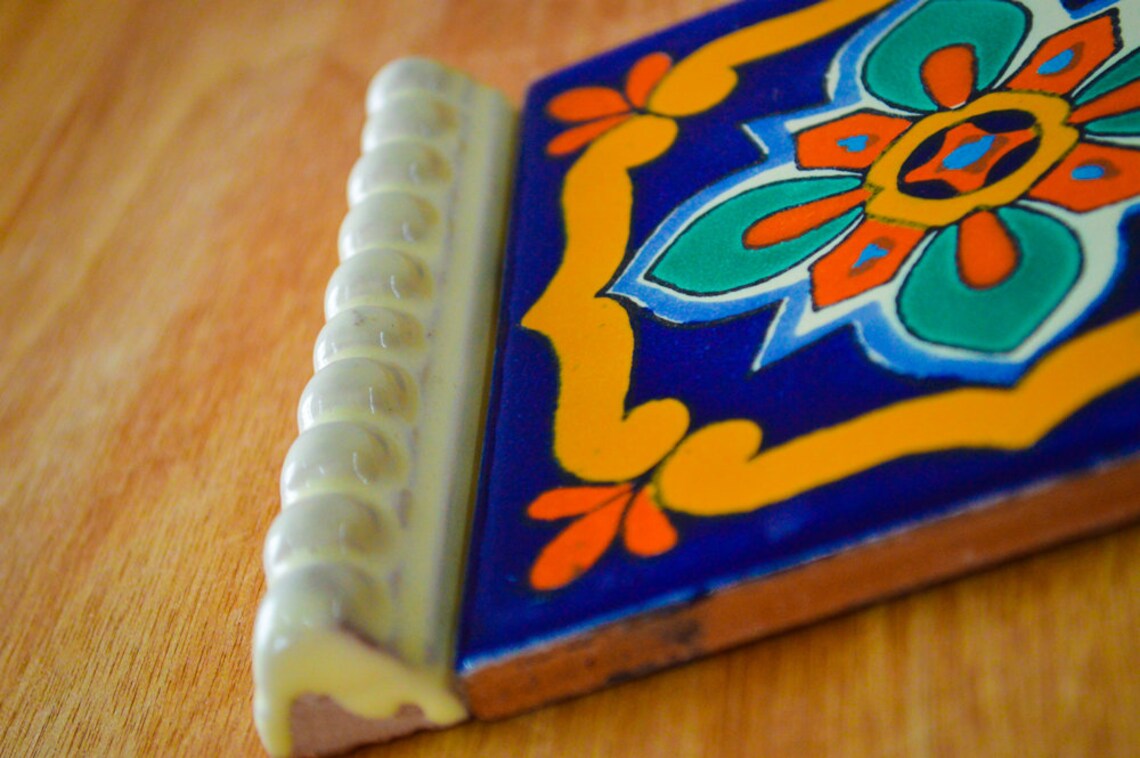 12 1 1/4 X 4 Mexican Talavera Tile Trim Washed - Etsy