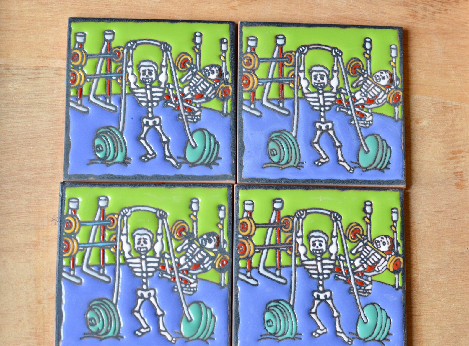 Talavera Mexican Tile- Day of the Dead / Catrín at the GMY - Etsy
