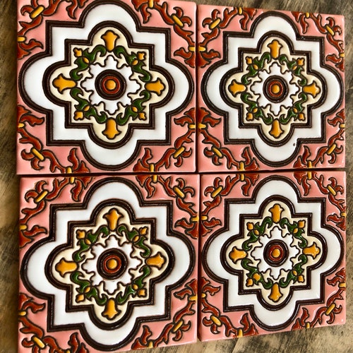 6 Piecestalavera Tiles 6x6 or 4x4 Handmade. - Etsy