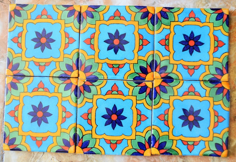 90 Mexican Talavera Tiles Handmade-hand Painted 4 "x 4" - Etsy
