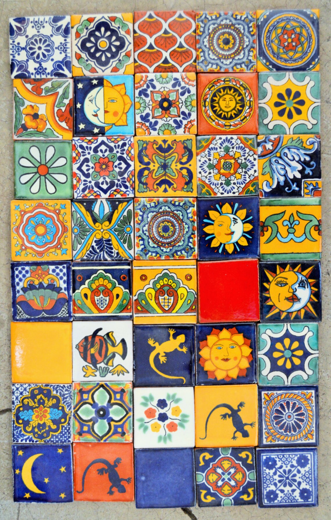 40 Mexican Talavera Tiles Handmade Hand Painted 2 x - Etsy