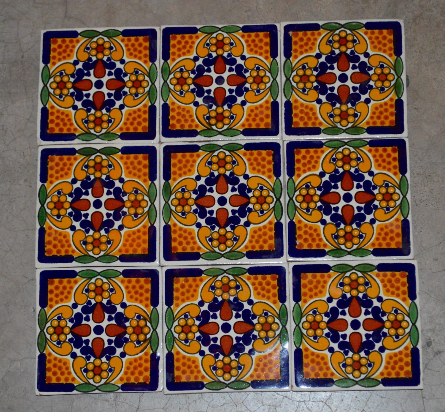 24 Mexican Talavera Tiles.Hand painted 4 X 4 | Etsy