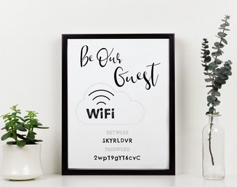 WIFI Sign Printable Wifi Modern Sign Instant Digital - Etsy