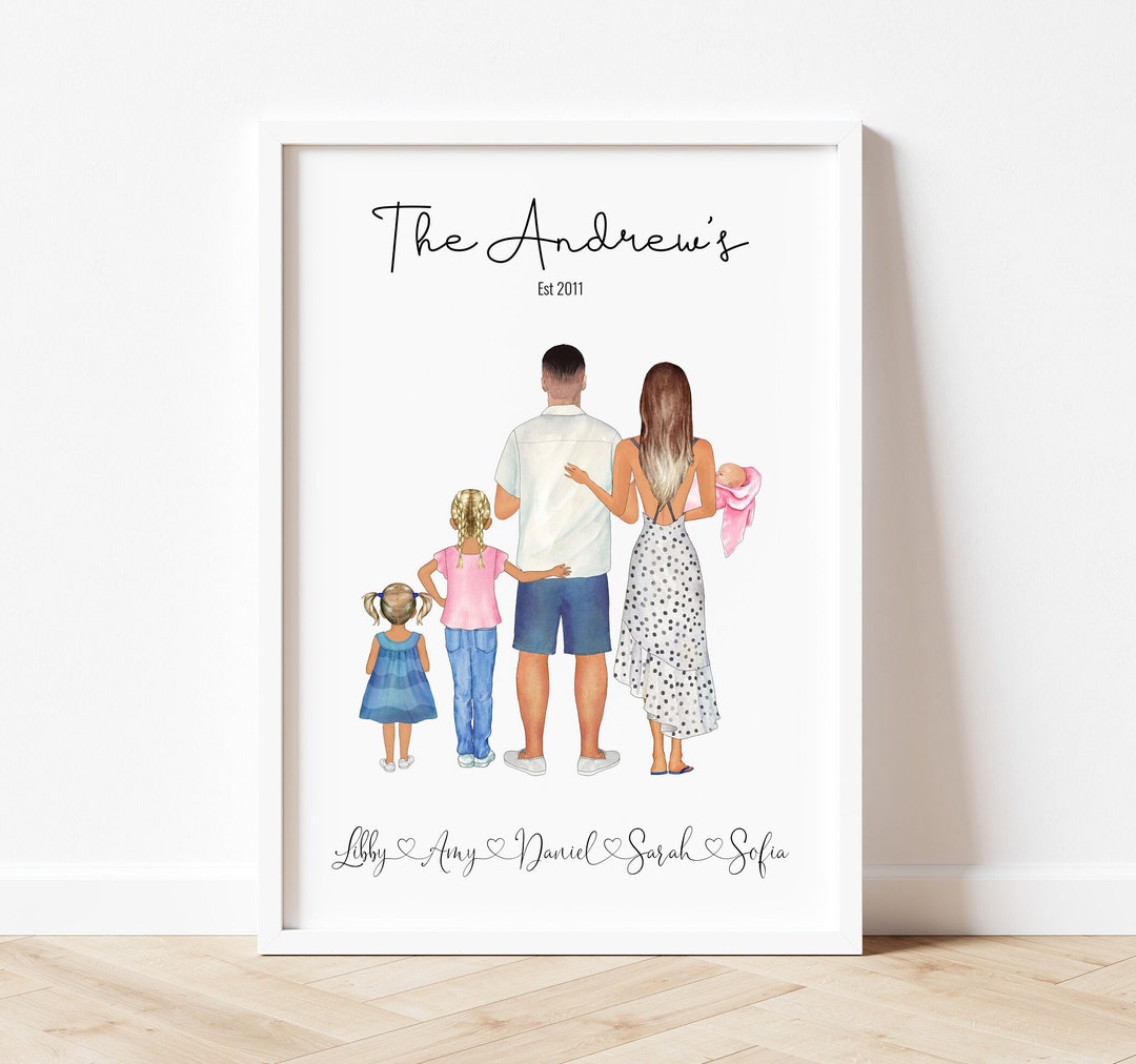 Family Print Personalised, Family Portrait, Family Gift, My Family ...