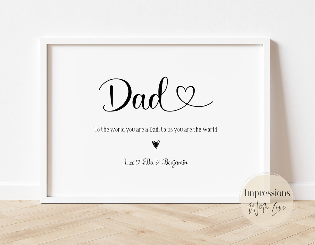 Present for Dad, Fathers Day Gift, Personalised Print, Dad Gifts, for ...