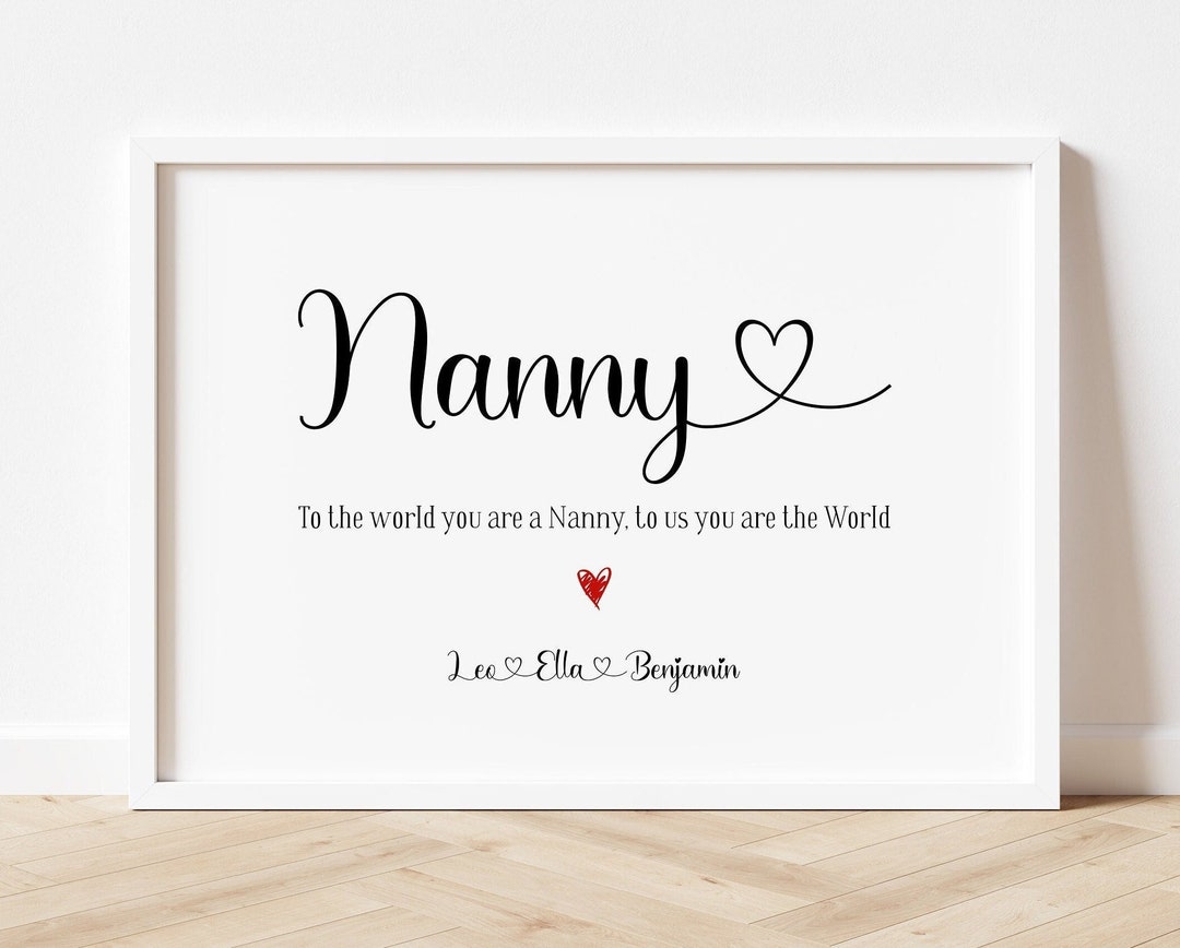 Nanny Gifts,personalised Print, Birthday Present for Nan, Granny, Nana ...
