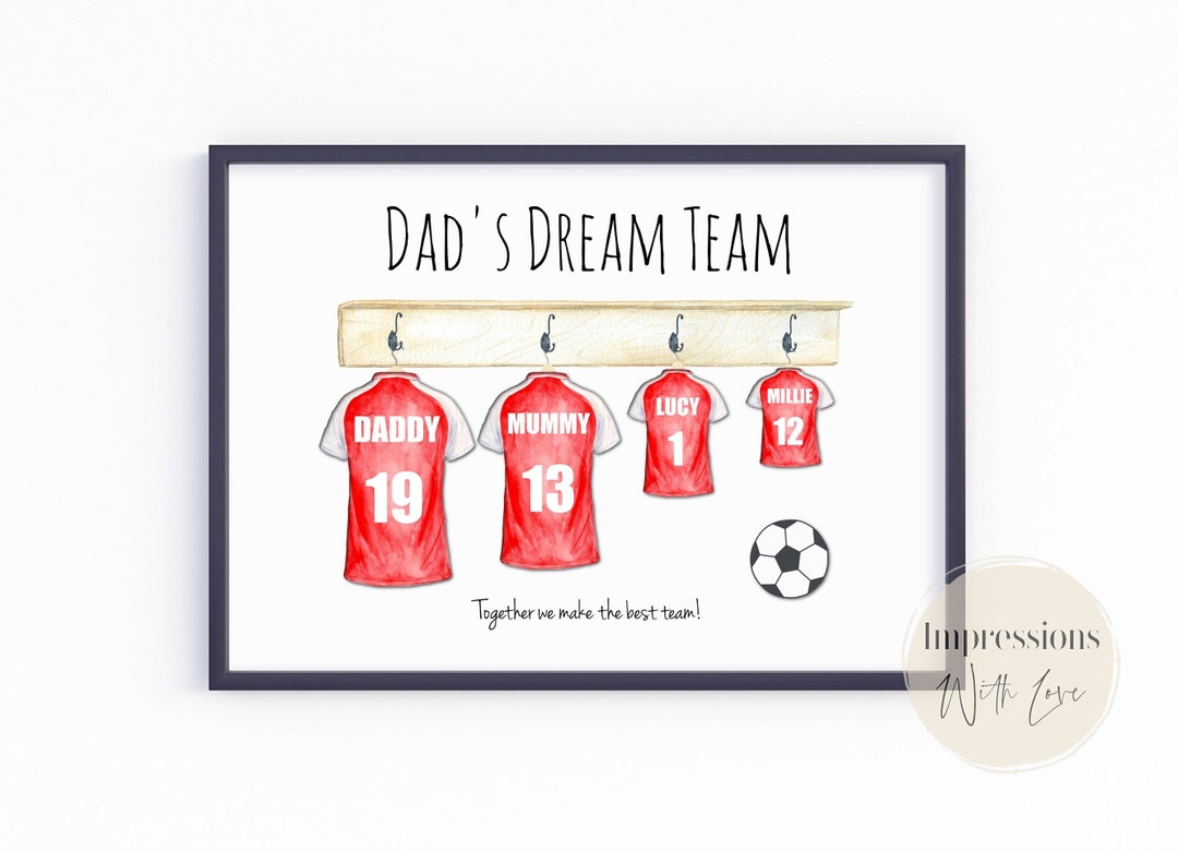 Father’s Day Gift, Football Print, Dads Dream Team, Gifts for Dad ...
