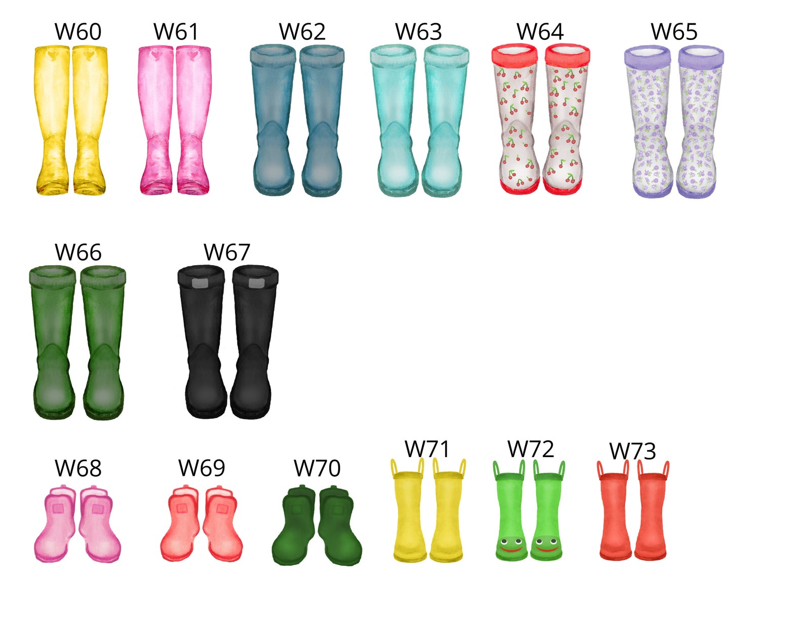 Welly Boot Family Print Family Wellington Boot Print - Etsy