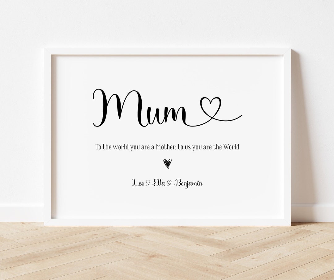 Mum Personalised Gifts, Mum Print, Gift for Mum, Personalised Print ...