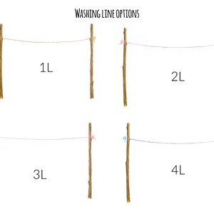 Family Washing Line Print, Personalised Family Print, Family Portrait ...