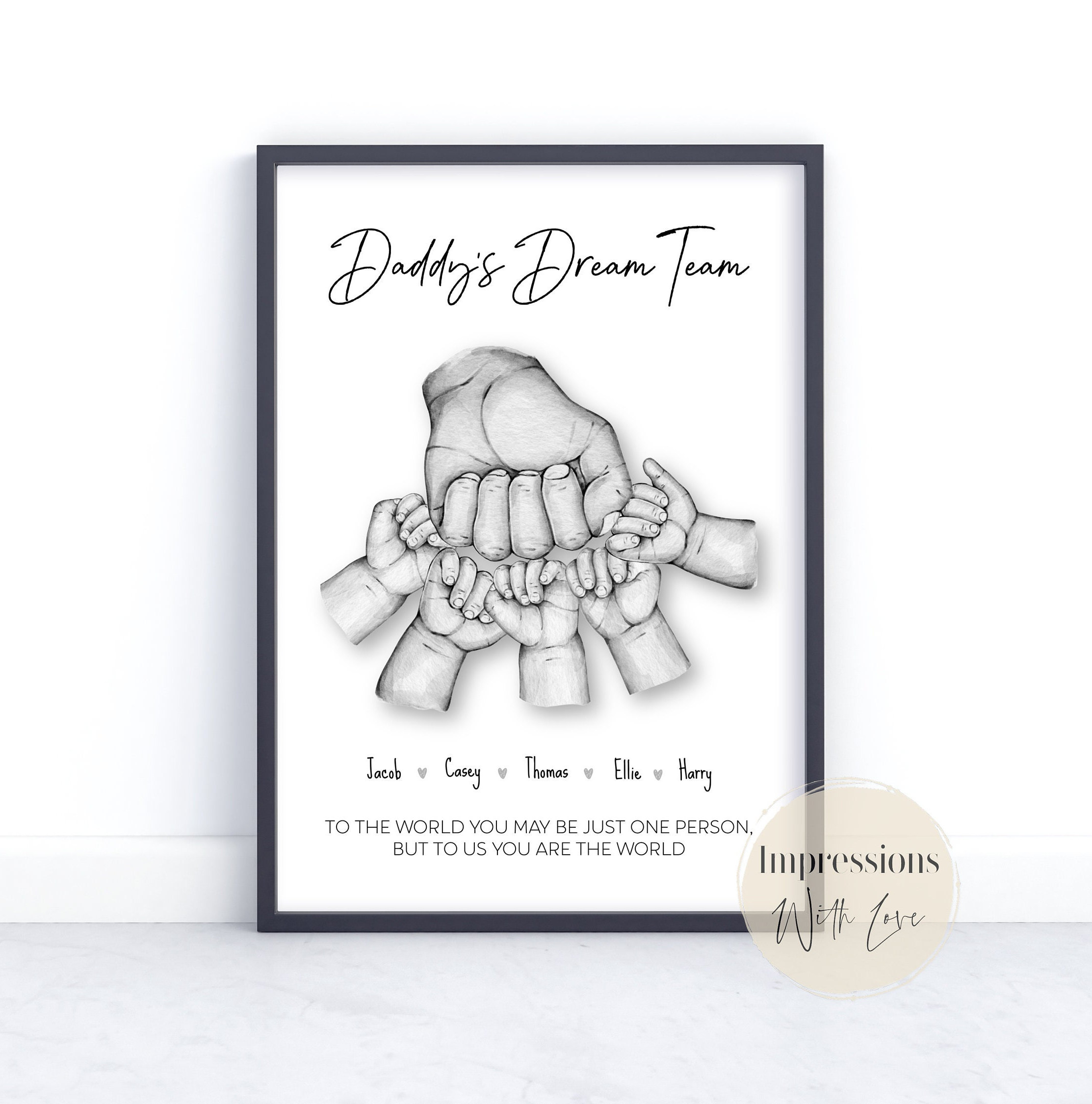 Fathers Day Gift Daddy Gifts Fist Bump Print Family Hands - Etsy