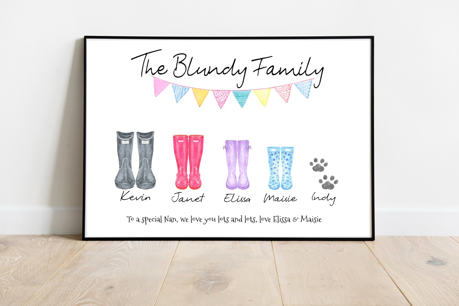 Welly Boot Family Welly Boot Print Wellington Boot Family | Etsy UK