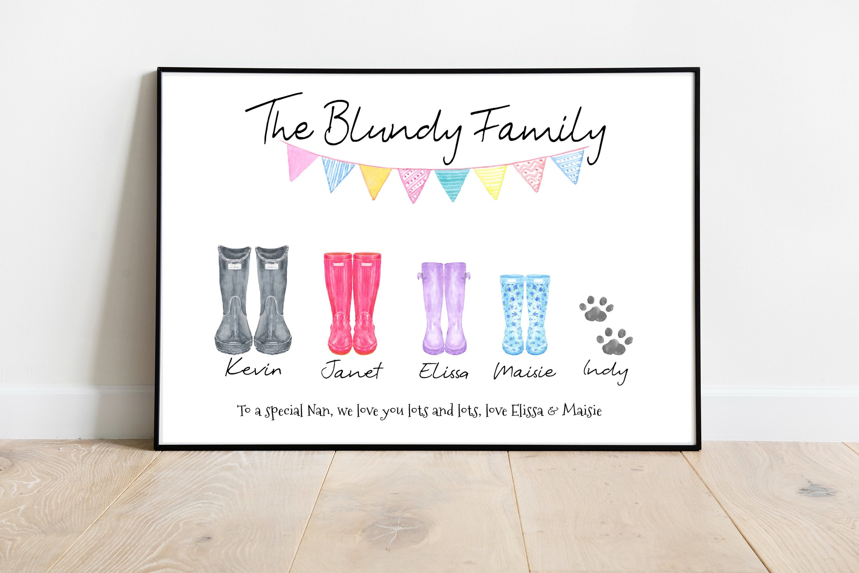 Welly Boot Family Welly Boot Print Wellington Boot Family - Etsy UK