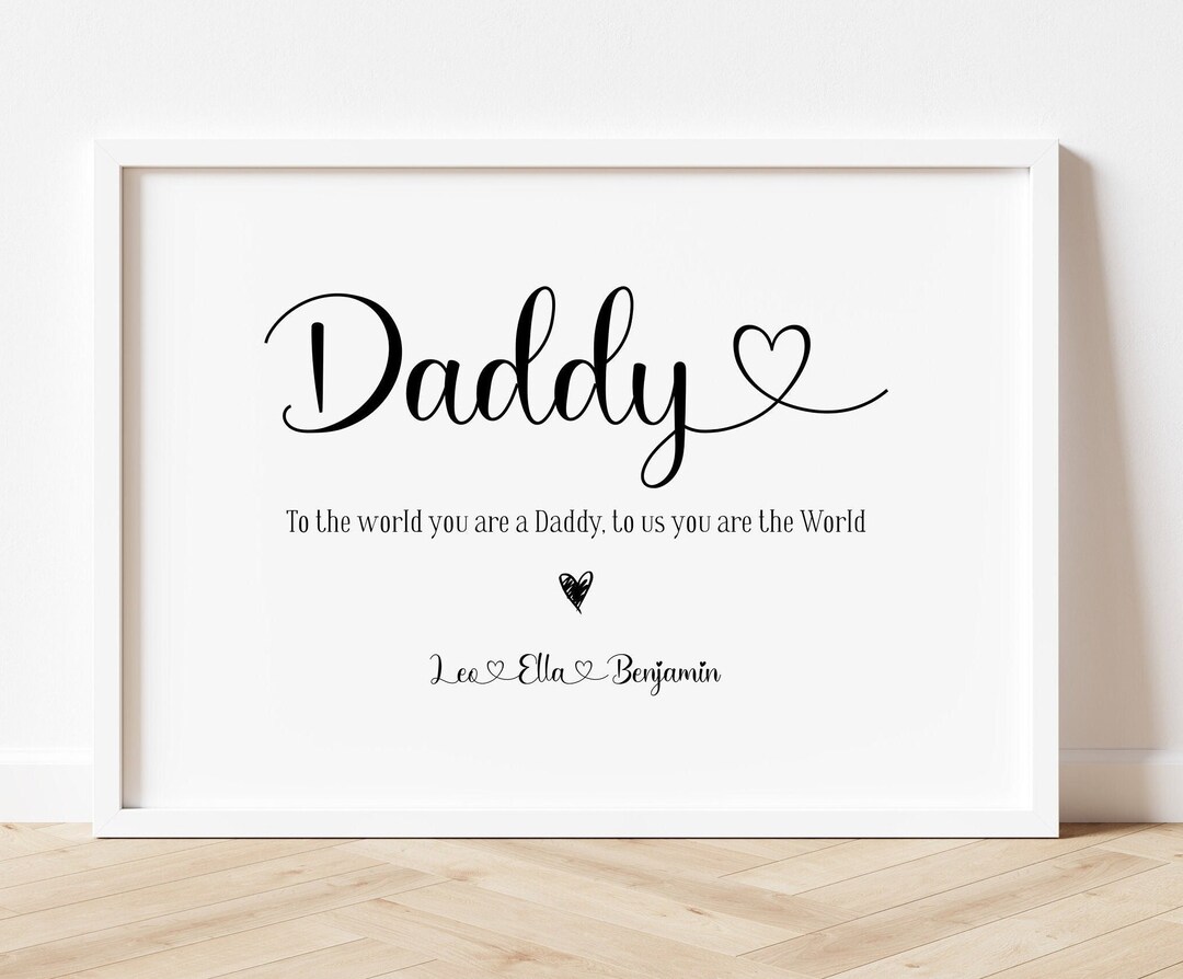 Daddy Gifts, Daddy Print, Gift for Dad, Personalised Print, Daddy ...