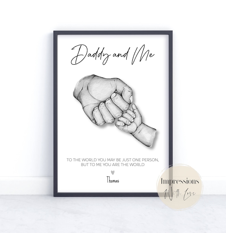 Fathers Day Gift Daddy Gifts Fist Bump Print Family Hands - Etsy