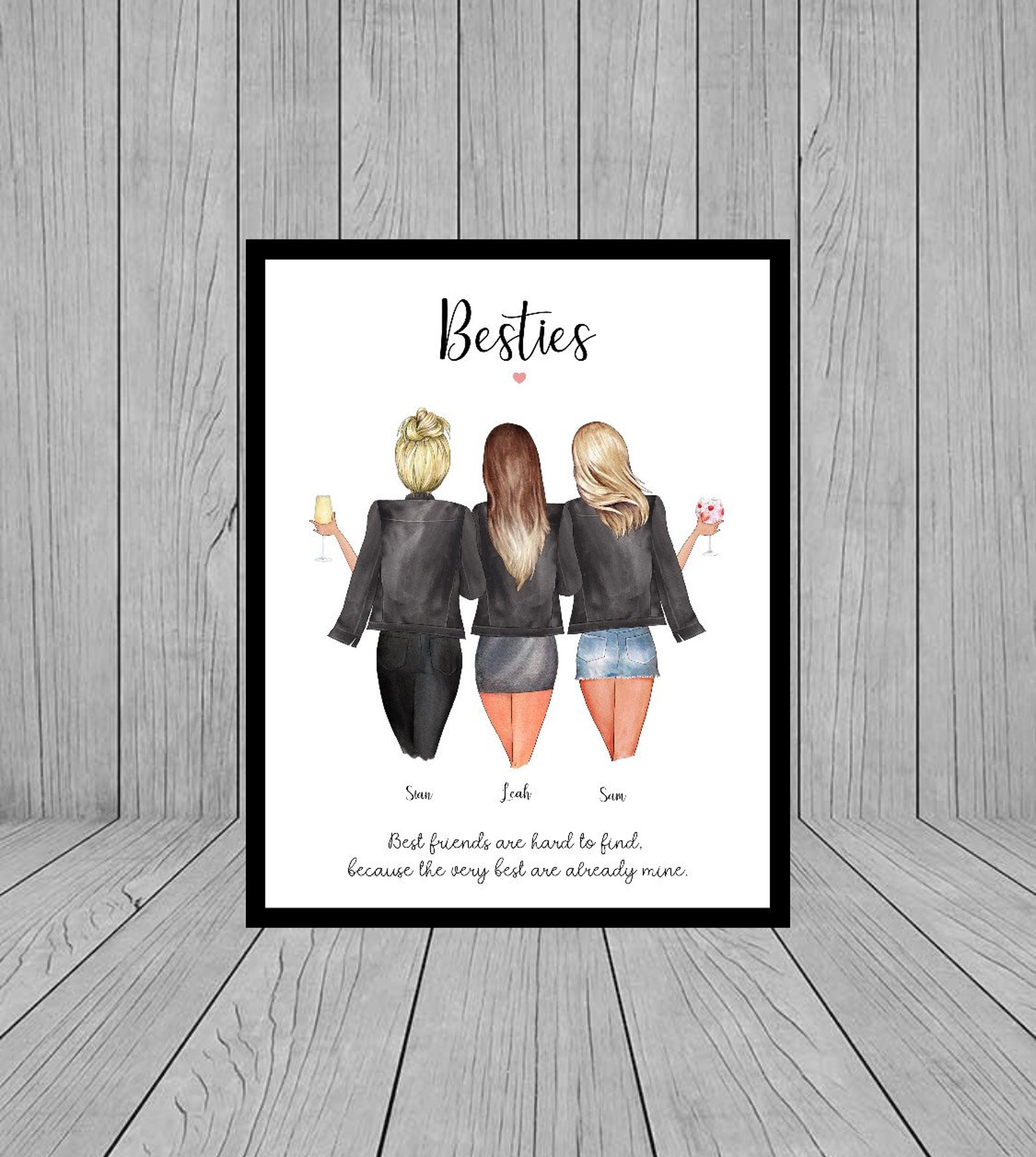 Friendship Print Best Friend Gift Bestie Gifts Gifts for - Etsy