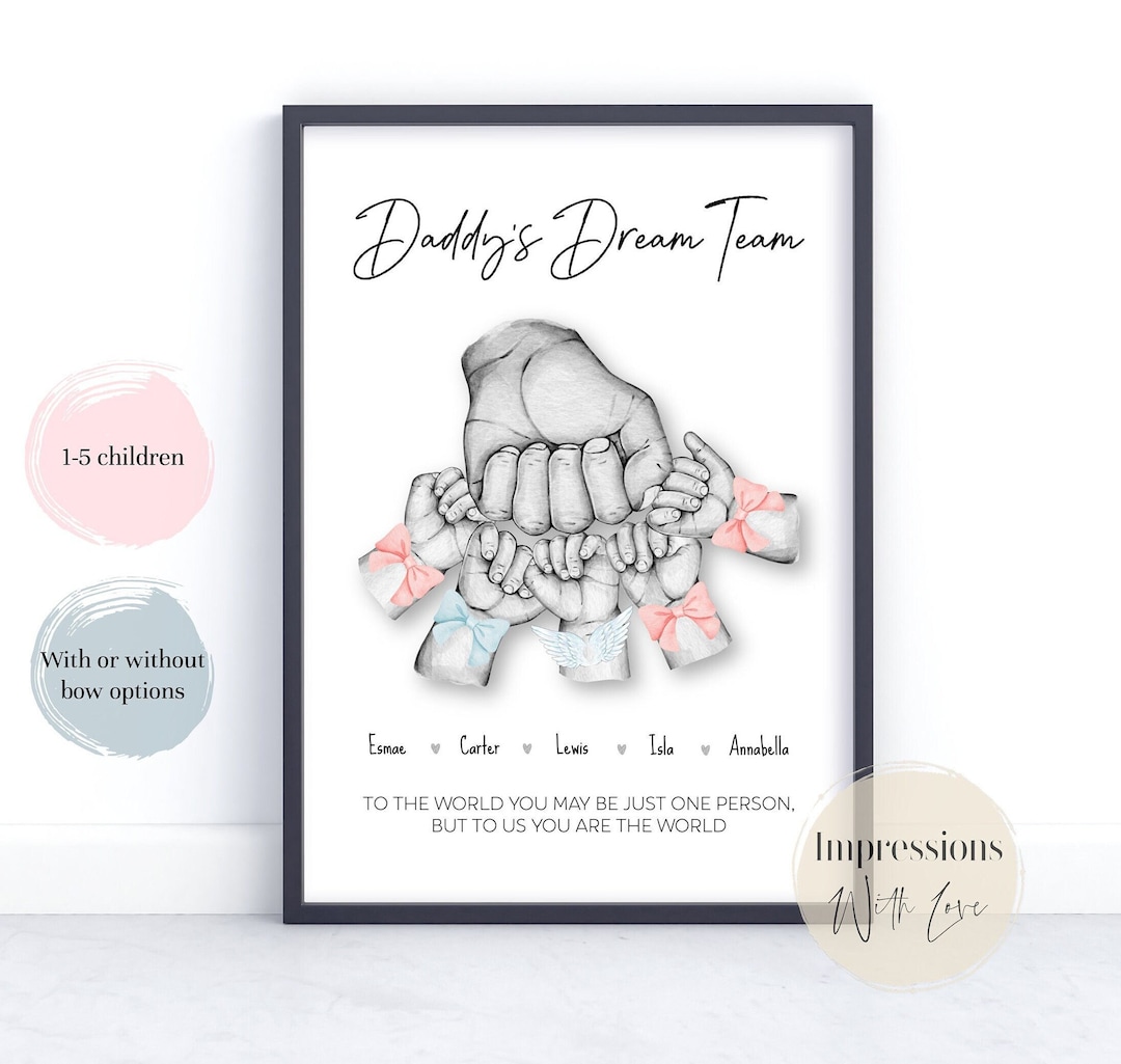 Father’s Day Gift, Dad Gifts, Fist Bump Print, Family Hands, Dads Dream ...