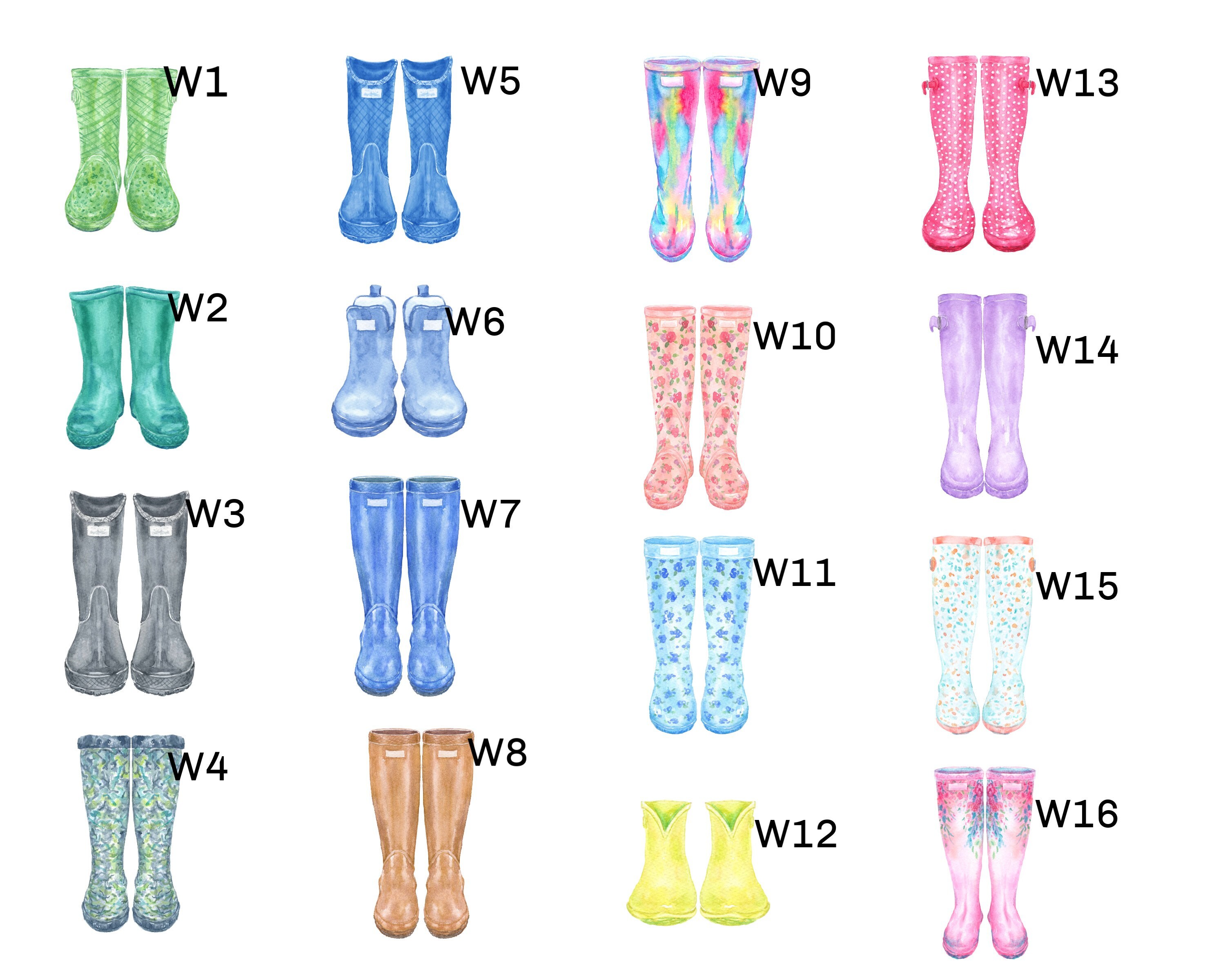 Welly Boot family Print family Wellington boot print | Etsy