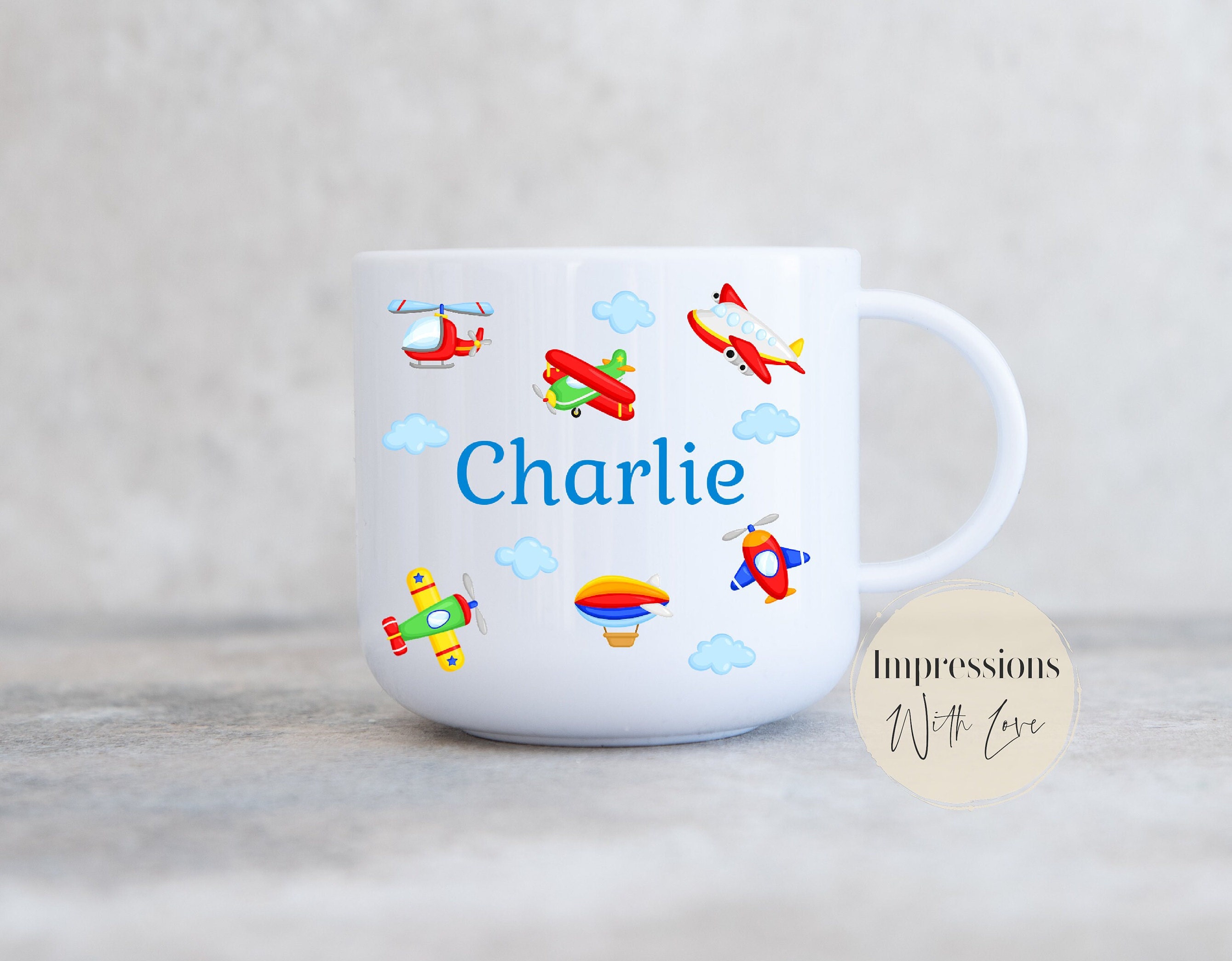 Child's Unbreakable Mug, Personalised, 6oz, Kids Toddler Plastic Cup ...