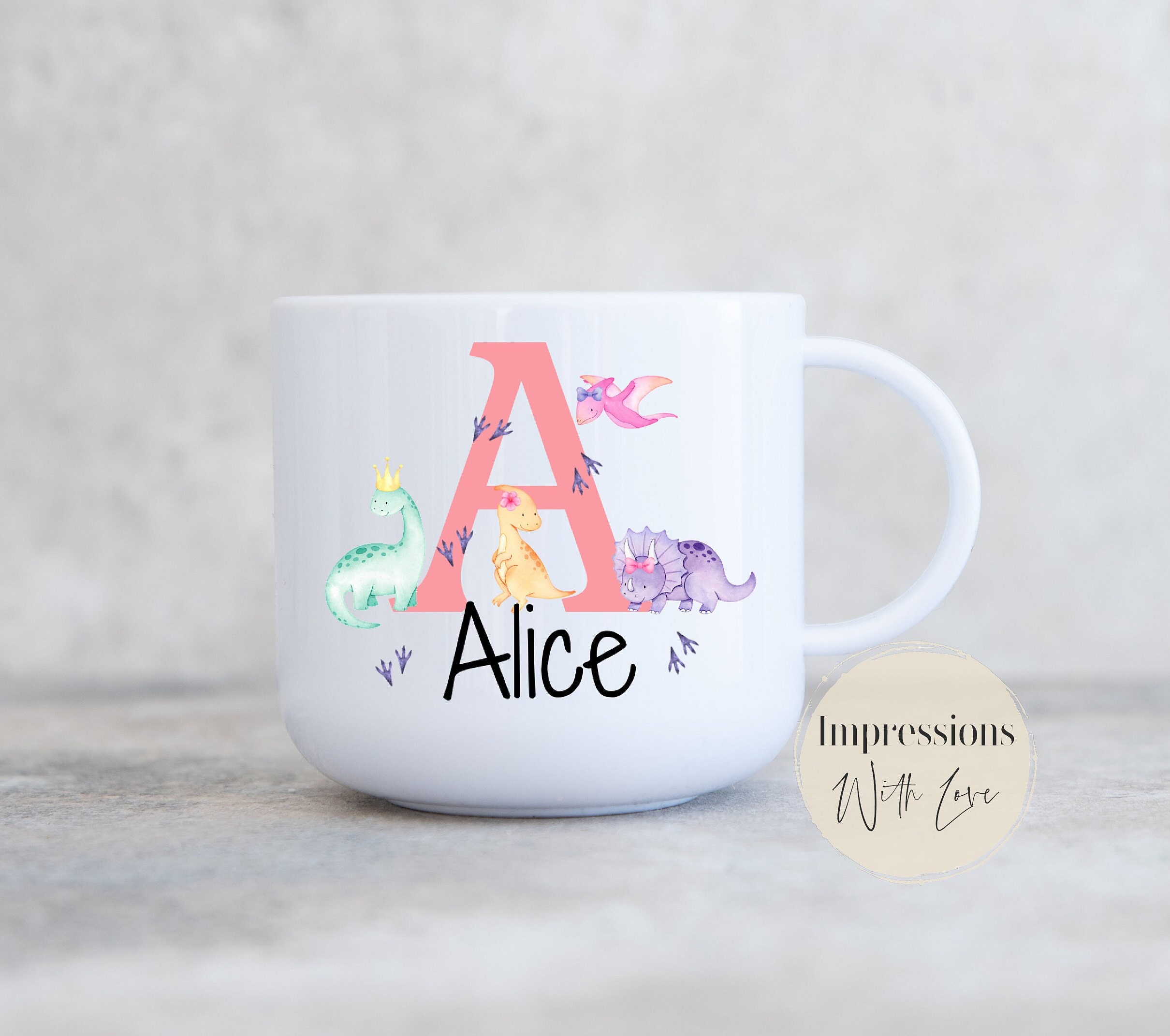 Child's Unbreakable Mug, Personalised, 6oz, Kids Toddler Plastic Cup ...
