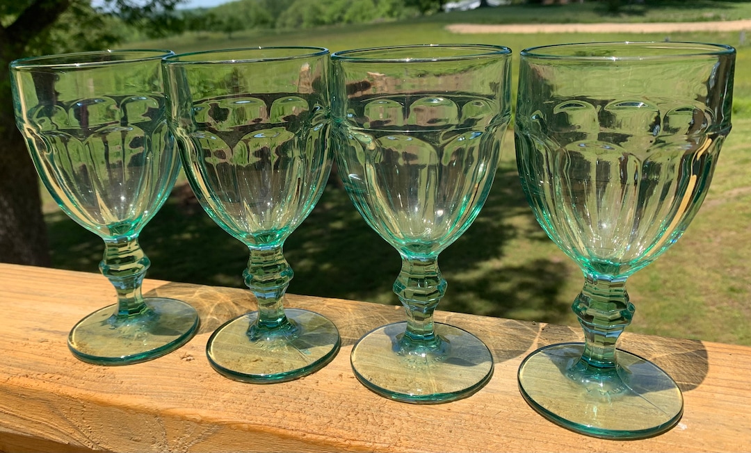 4 (12 Available) Pretty Green Duratuff Glasses, 12 Oz. Capacity, Very ...