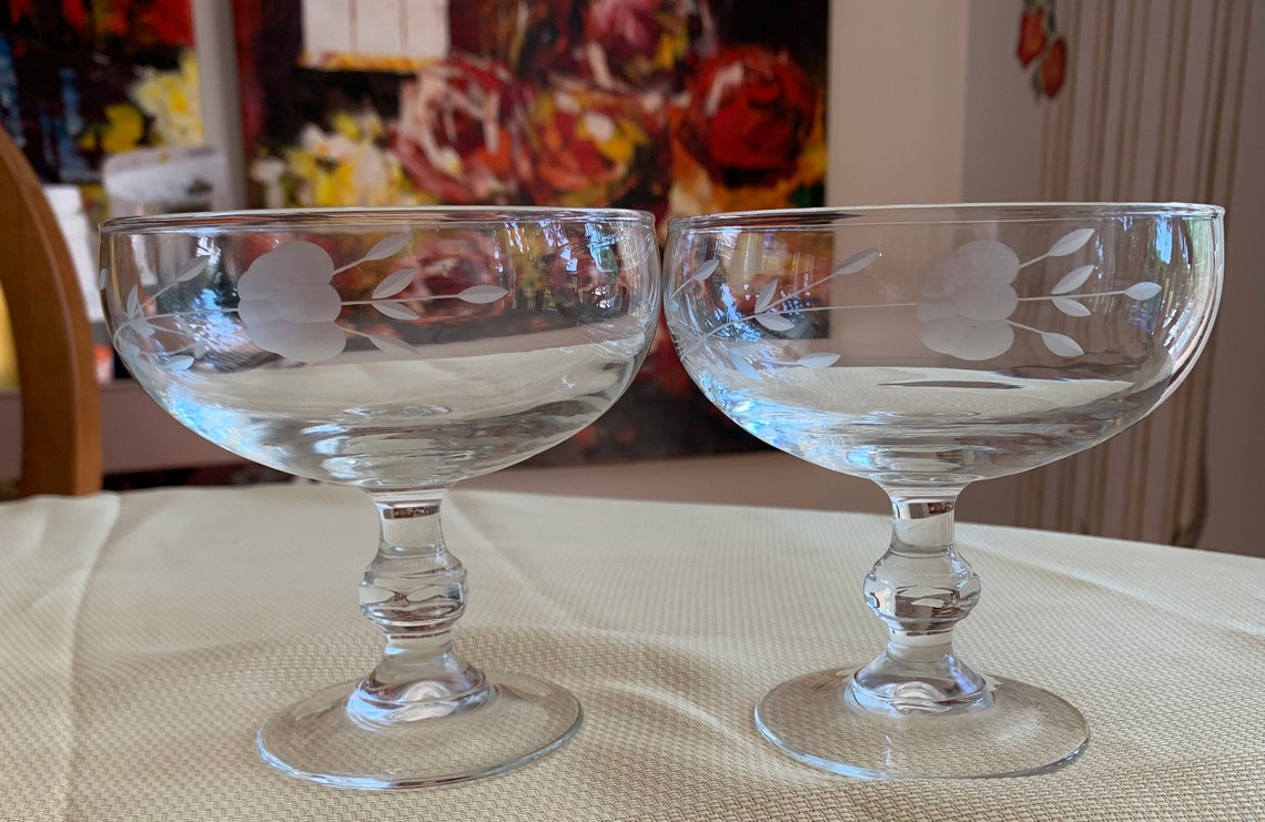 Set of 2 8 Available Princess House Heritage Champagne Coupe | Etsy