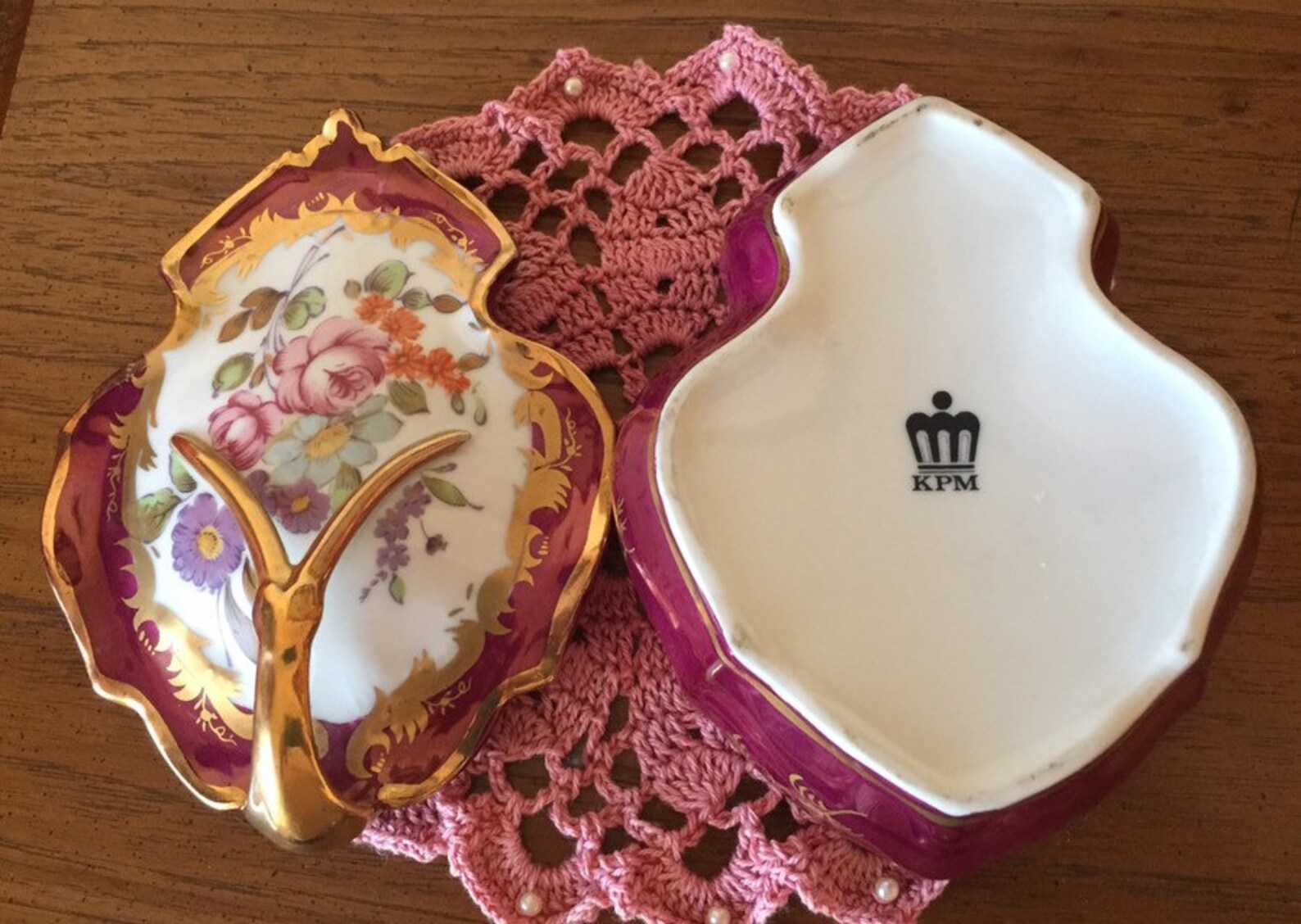 KPM Trinket Jewelry Box in Pretty Pink and Gold Luster Finish - Etsy