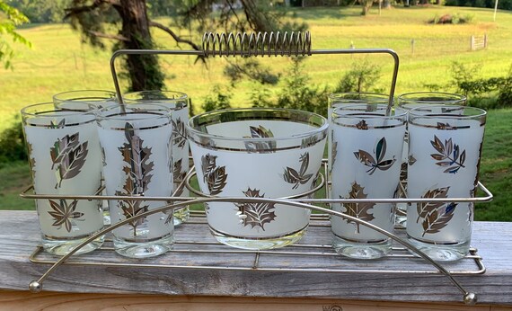Starlyte 12 Oz Glasses With Ice Bucket and Caddy Wonderful - Etsy