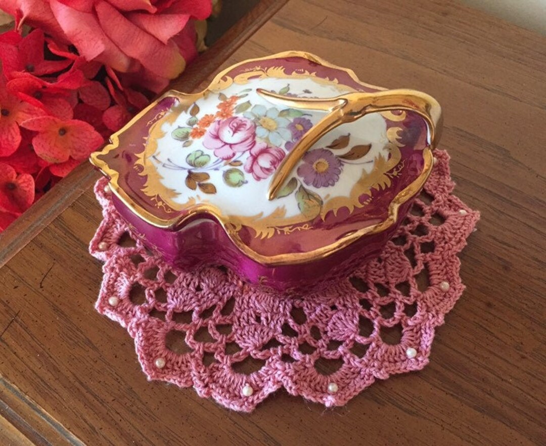 KPM Trinket Jewelry Box in Pretty Pink and Gold Luster Finish - Etsy