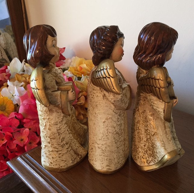 3 Angels Depicting Singing Playing Concertina Harp and Violin - Etsy