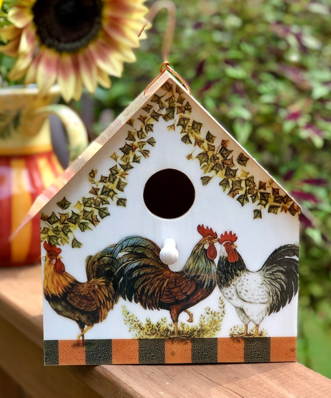 Roosters & Chickens, Copper Roofed Birdhouse, Special Offer! Buy One ...