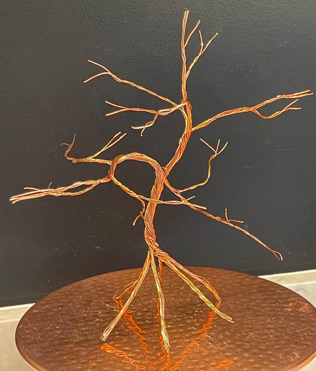 Copper Wire Display Tree for Birdhouse Ornaments, Air Plant Holder ...