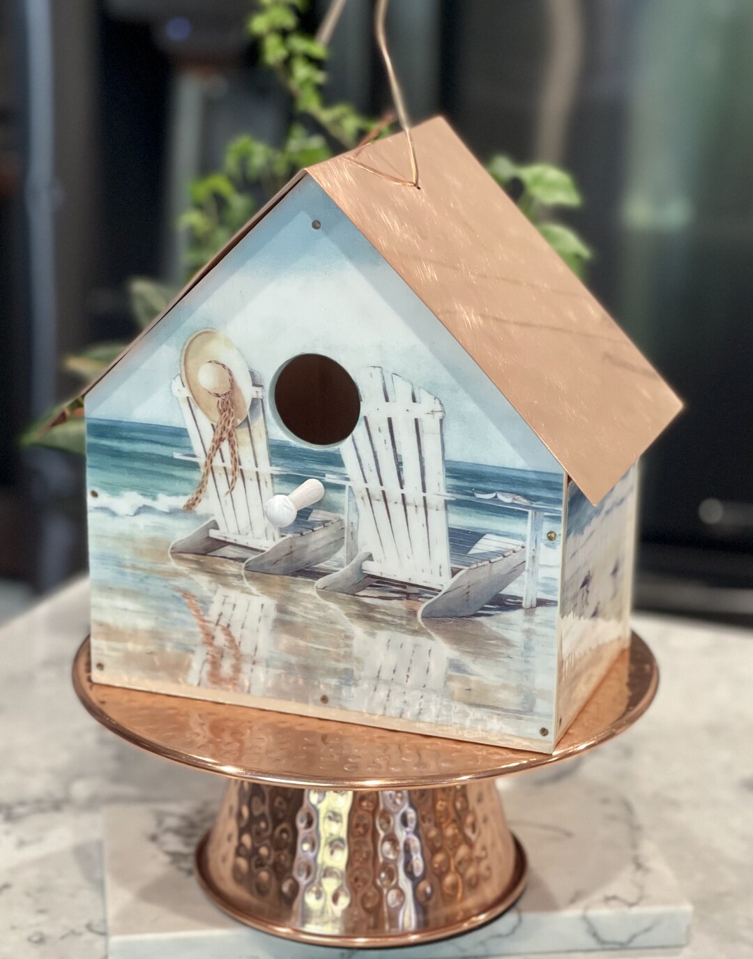 Beach Chairs, Copper Roofed Functional Birdhouse, Includes Free (non ...