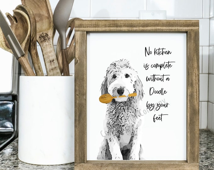 Doodle Dog Kitchen Art Print Unframed - Etsy