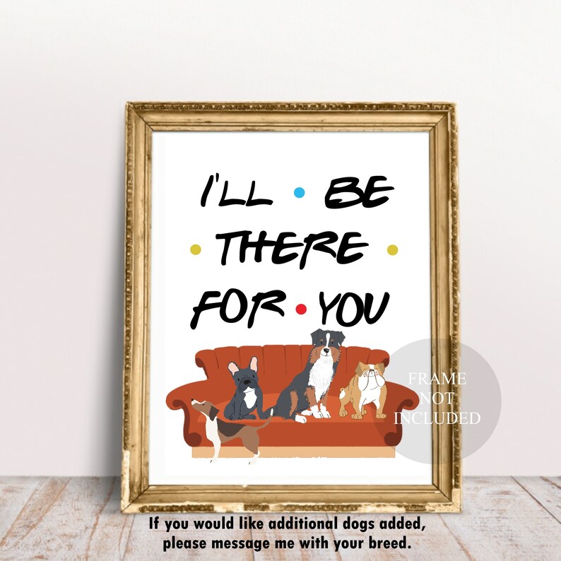 Whippet Art, Friends Quote With Whippet Dog on Couch, Friends TV Show ...
