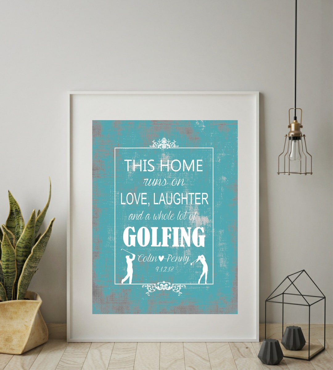 Golf Gift, Wedding Gift, Golf Decor, Golfing Wall Art, Personalized ...