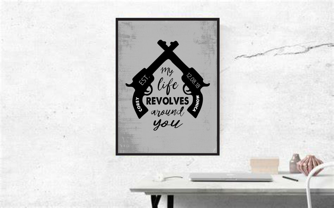 Personalized Wedding Gift, Custom Gun Print Unframed, Gun Lover Gift ...