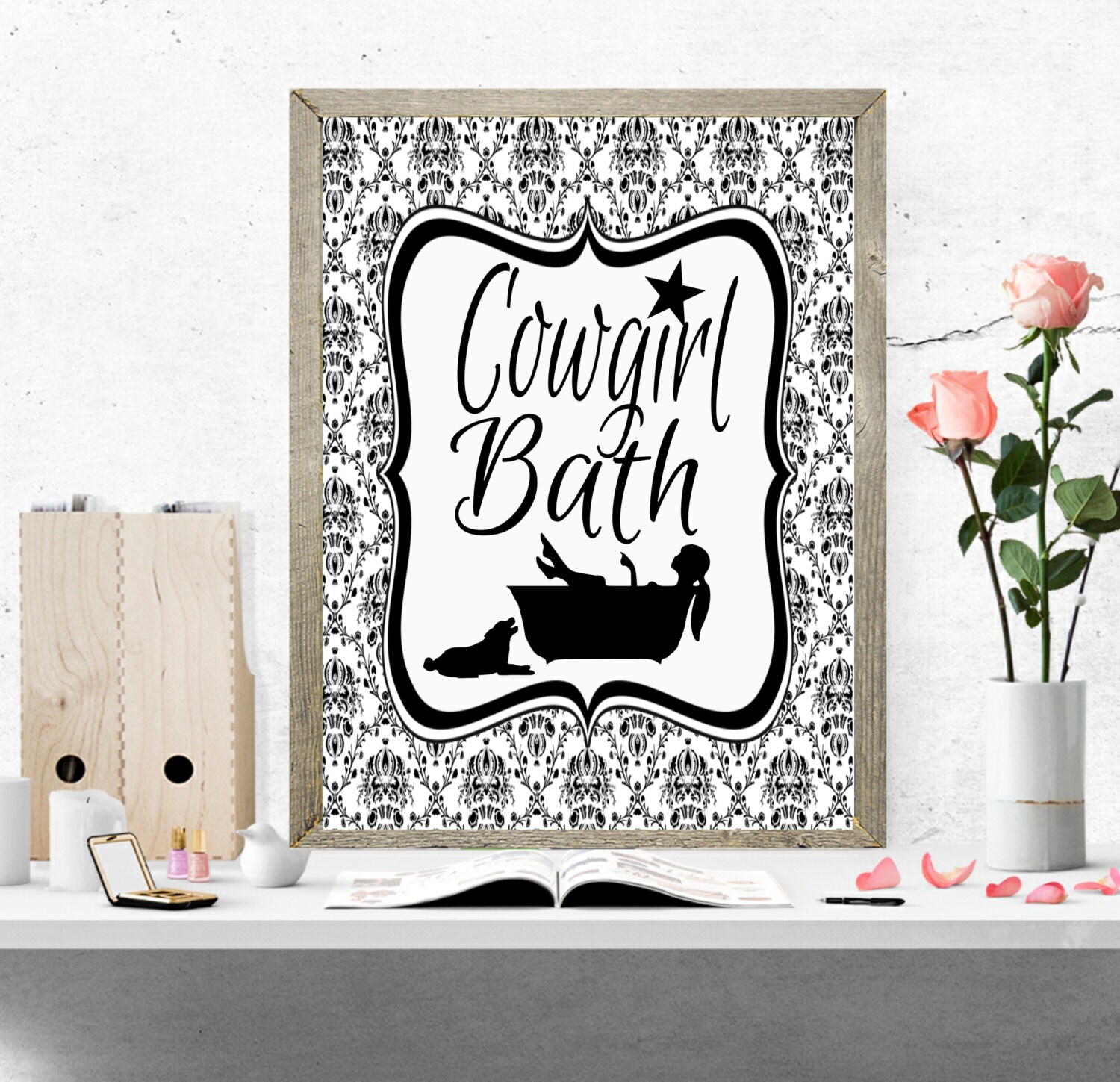Bath Print Bathroom Decor Bathroom Artwork Western Bath | Etsy
