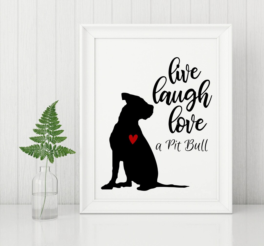Pit Bull Art Print, Pitbull Wall Art, Pit Bull Decor, Gift for Pitbull ...