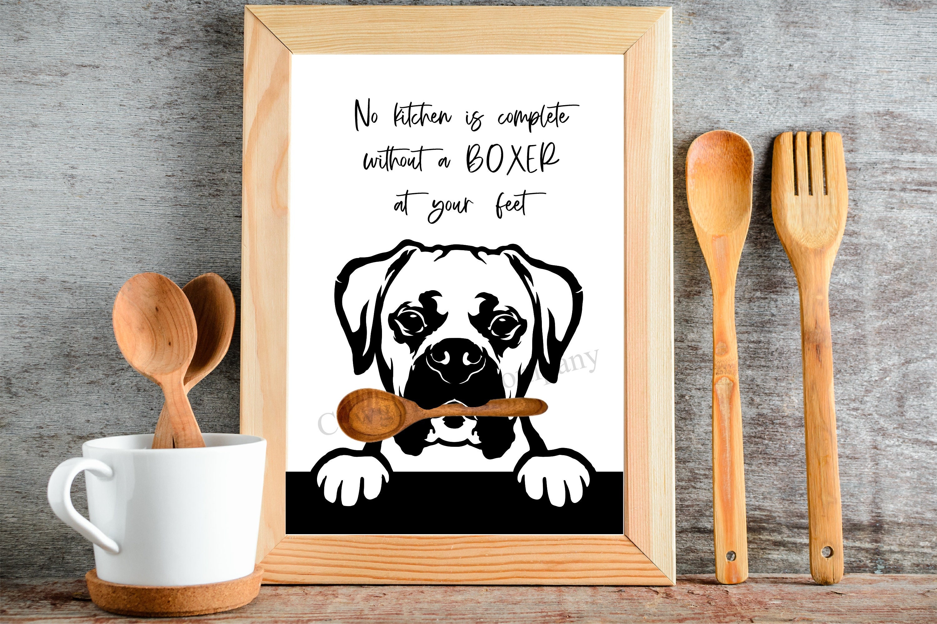 Boxer Dog Kitchen Art Print, Unframed - Etsy